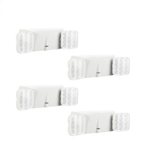 exitlux led 4 pack white commercial lighted exit signs-us standard ul listed-exit signs with emergency lights sure lites-two head emergency light-lithonia exit lights-emergency flood lights indoor