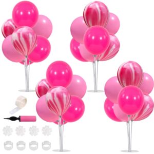 toniful 4 balloons stand kit pink marble centerpieces table decorations for girl sweet 16th birthday decorations bridal shower,baby shower,15th quinceanera table party decorations