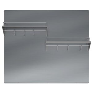 ancona 36" stainless steel backsplash with two-tiered shelf and rack