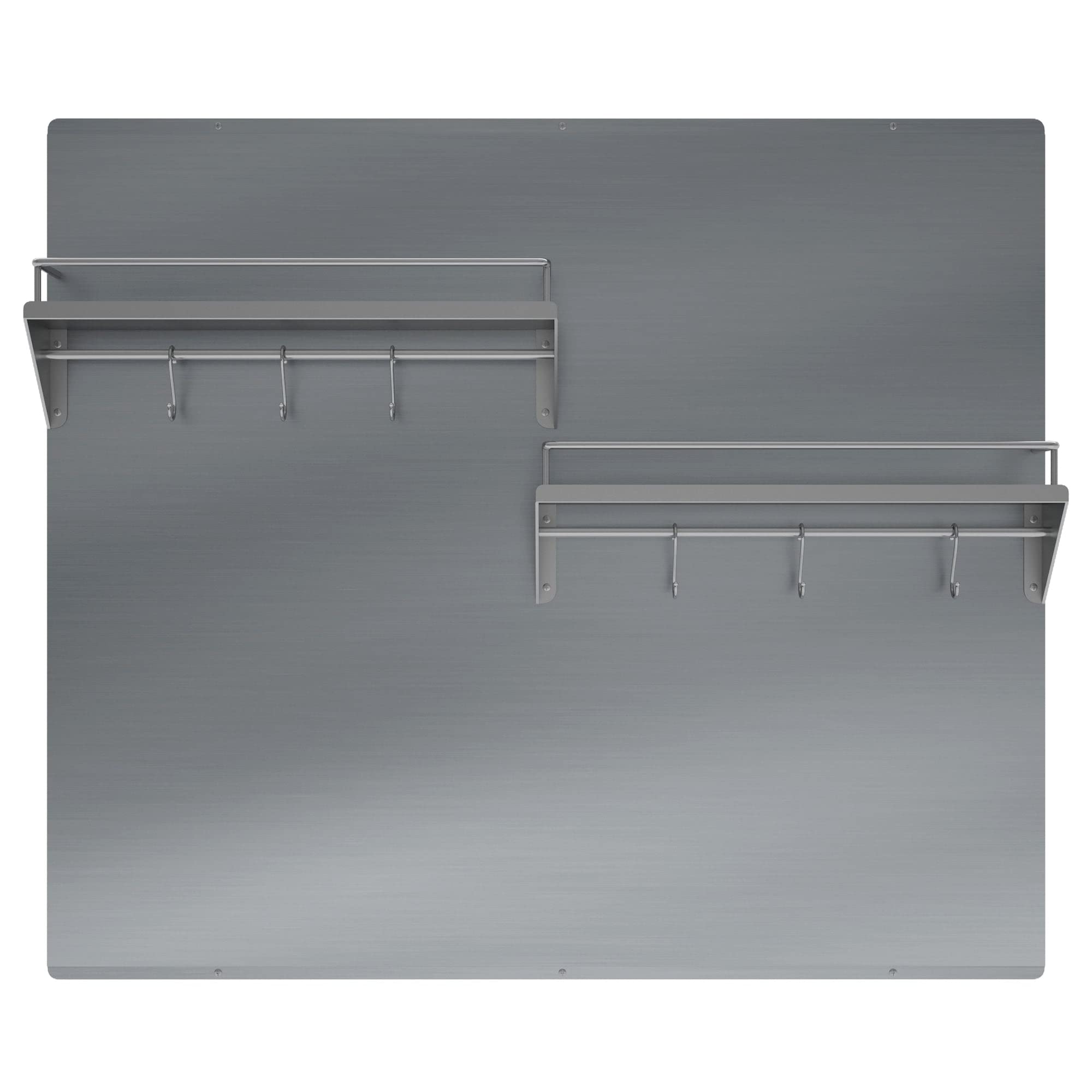 Ancona 36" Stainless Steel Backsplash with Two-Tiered Shelf and Rack