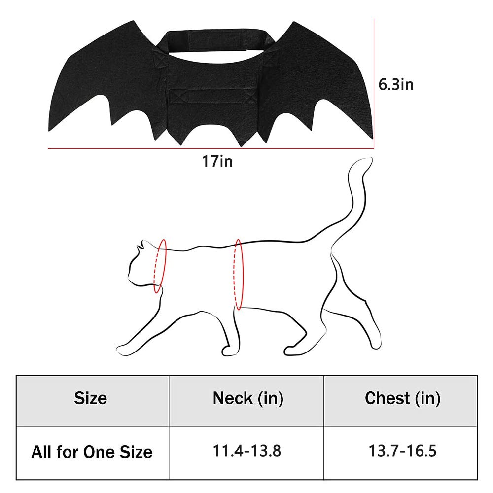 Cat Halloween Costume Bat Wings Pet Apparel Halloween Party Dress Up Accessories for Cat Small Dogs Puppy Kitty Kitten Boy or Girl