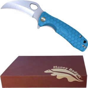 western active hb1149 honey badger pocket knife folding flipper edc deep pocket carry for outdoor tactical knife survival camping medium blue claw smooth 8cr13mov