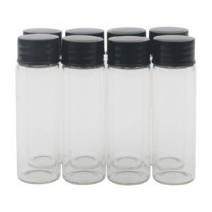 kesell 15ml transparent glass sample bottle small glass sample bottle with scew cap and liquid bottle，pack of 8