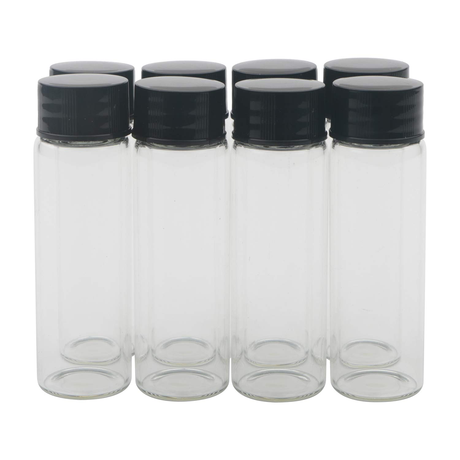 Kesell 15ml Transparent Glass Sample Bottle Small Glass Sample Bottle with Scew Cap and Liquid Bottle，Pack of 8