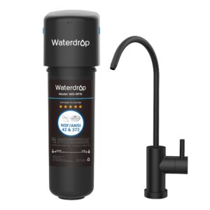 waterdrop 10ub-b under sink water filter, reduces pfas, pfoa/pfos, lead, chlorine, bad taste, nsf/ansi 42 certified, 8k gallons, easy installation, black faucet