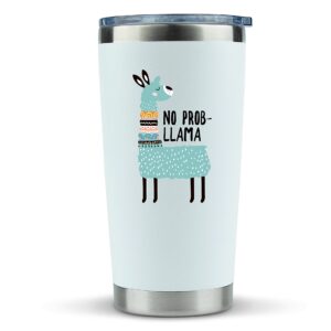 KLUBI Llama Gifts for Women - No Prob Llama Cup 20 Ounce Llama Mug Llama Decor Lama Gifts for Women Llama Tumbler Llamas Gifts Llama Mugs for Women No Probllama Tumbler Gifts for Mom from Daughter