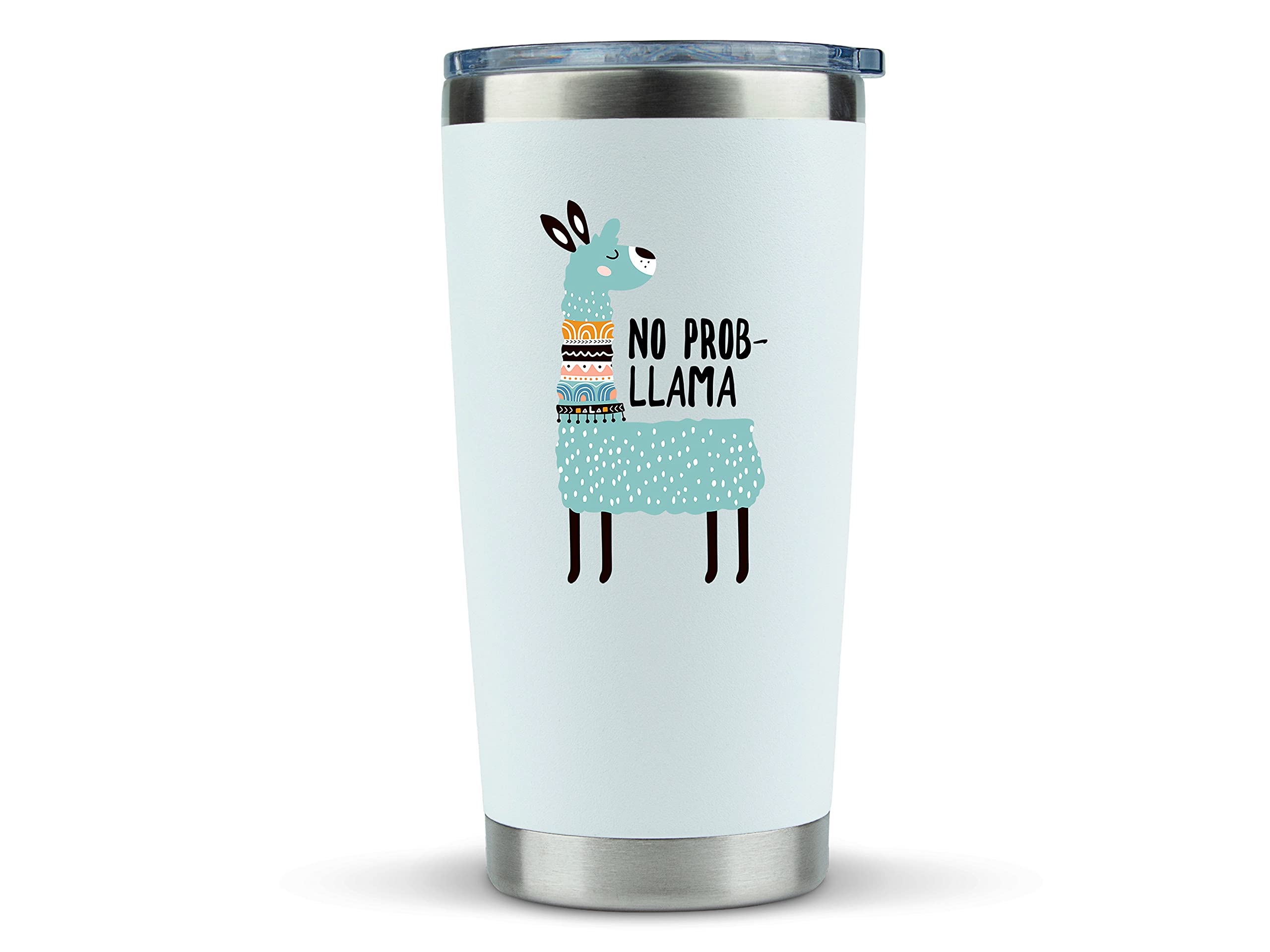 KLUBI Llama Gifts for Women - No Prob Llama Cup 20 Ounce Llama Mug Llama Decor Lama Gifts for Women Llama Tumbler Llamas Gifts Llama Mugs for Women No Probllama Tumbler Gifts for Mom from Daughter