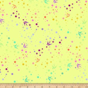 tula pink tula's true colors fairy dust lime, fabric by the yard