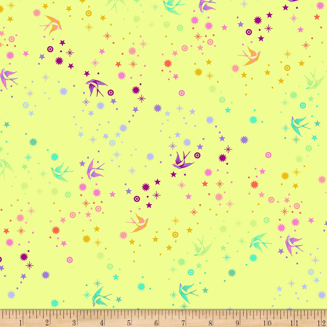 Tula Pink Tula's True Colors Fairy Dust Lime, Fabric by the Yard