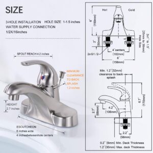 Kitchen Faucet with Sprayer Kitchen Sink Faucet Single Handle Brushed Nickel and Bathroom Faucet 1 Handle Low Arc WOWOW