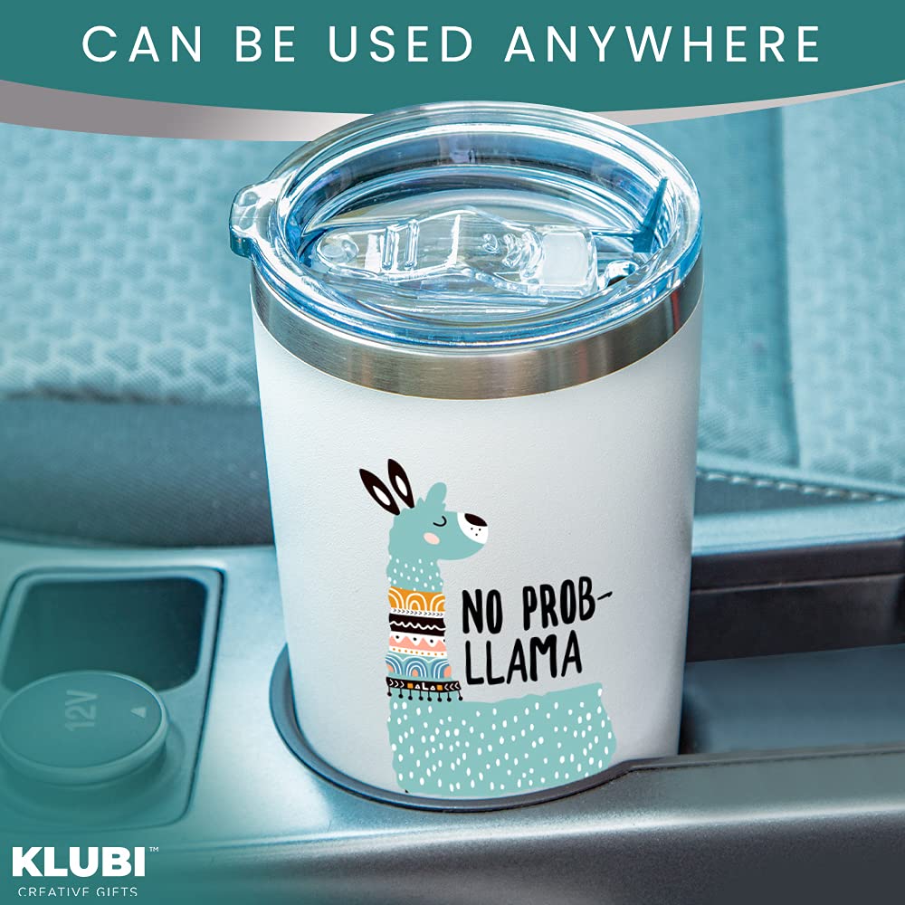 KLUBI Llama Gifts for Women - No Prob Llama Cup 20 Ounce Llama Mug Llama Decor Lama Gifts for Women Llama Tumbler Llamas Gifts Llama Mugs for Women No Probllama Tumbler Gifts for Mom from Daughter