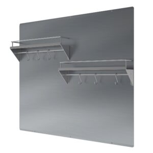 Ancona 36" Stainless Steel Backsplash with Two-Tiered Shelf and Rack