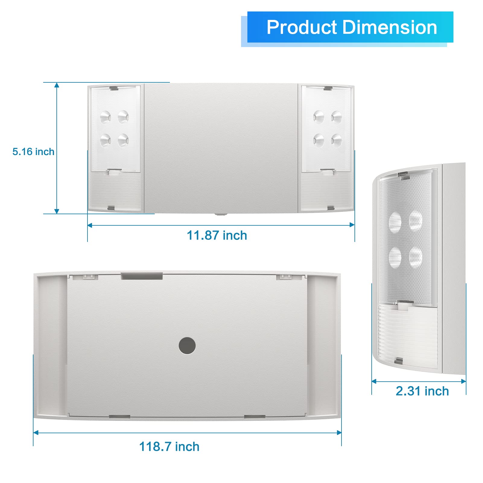 Sunco Lighting 1 Pack Emergency Lights, Commercial Emergency LED Flood Lights for Power Outages, Backup Battery (180 Minutes), Wall Mount, Hard Wired, 120-277VAC, Fire Resistant-Exit Lighting Set.