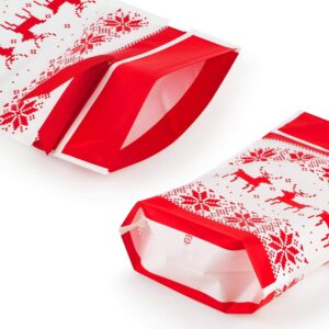 50 PCS Christmas Candy Bag Christmas Treat Bags Candy Goodies Plastic Drawstring Gift Bags Merry Christmas Treat Bags for Birthday Party Snack Wrapping Wedding Gift Party Favor Merry X-mas