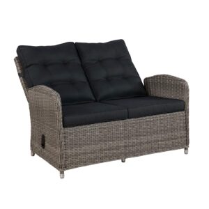 Alaterre Furniture Monaco All-Weather Outdoor Two-Seat Reclining Bench