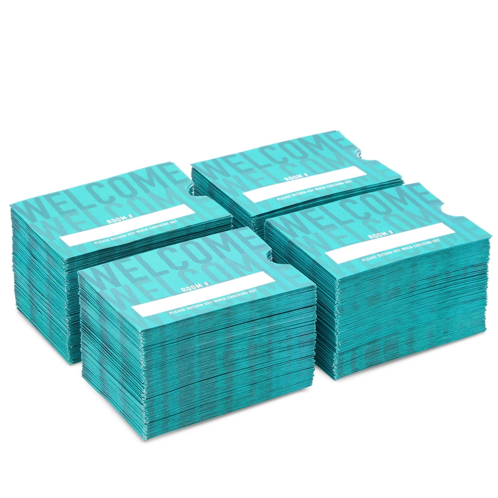 Stockroom Plus 500 Pack Hotel Key Card Envelopes, Key Sleeve for Residents, Room Card Envelope for Motel, Business, Bulk Printed Card Sleeves, Welcome Guests (Teal, 2.4x3.5 In)