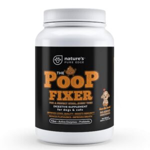 poop fixer digestion aid for dogs. fiber, prebiotic & active enzymes to relieve gas and other digestive issues and optimize stool. 13.4 oz powder