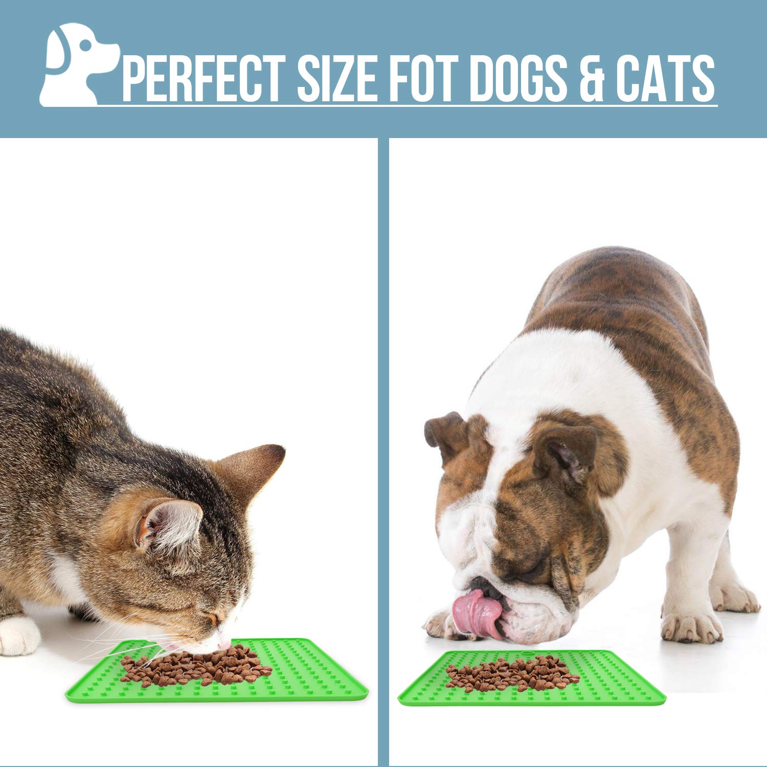 Dog Lick Mat, Dog Slow Feeder, Pet Calming Mat, Anxiety Relief Dog Cat Training Licking Mat, Perfect for Food, Yogurt, Peanut Butter