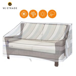 WJ-X3 Patio 2 Seater Sofa Couch Waterproof UV Resistant No Fading Heavy Duty Outdoor Striped Furniture Cover, 54 x 38 x 35 Inches