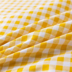 FADFAY Yellow Plaid Duvet Cover Set Twin XL 100% Cotton Soft Grid Bedding Reversible Gingham Checker Bedding with Zipper Closure 3Pcs, 1Duvet Cover & 2Pillowcases,Twin Extra Long Size for Dorm Room