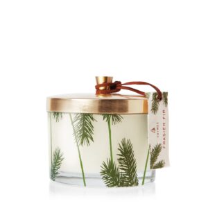 thymes heritage pine needle candle - scented candle - luxury home fragrance - home decor & bathroom accessories - frasier fir pine scent - 11.5 oz - frasier fir