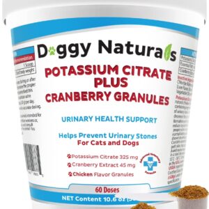 Potassium Citrate Plus Cranberry Granules 300gm for Cats and Dogs - Urinary Tract Support-Helps Deter Formation of Calcium Oxalate Stones - Deters Bladder & Kidney Stones (Made in U.S.A)