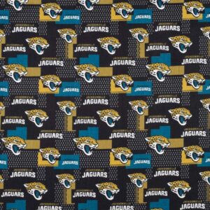 jaguars squares cotton fabric - 1 yard