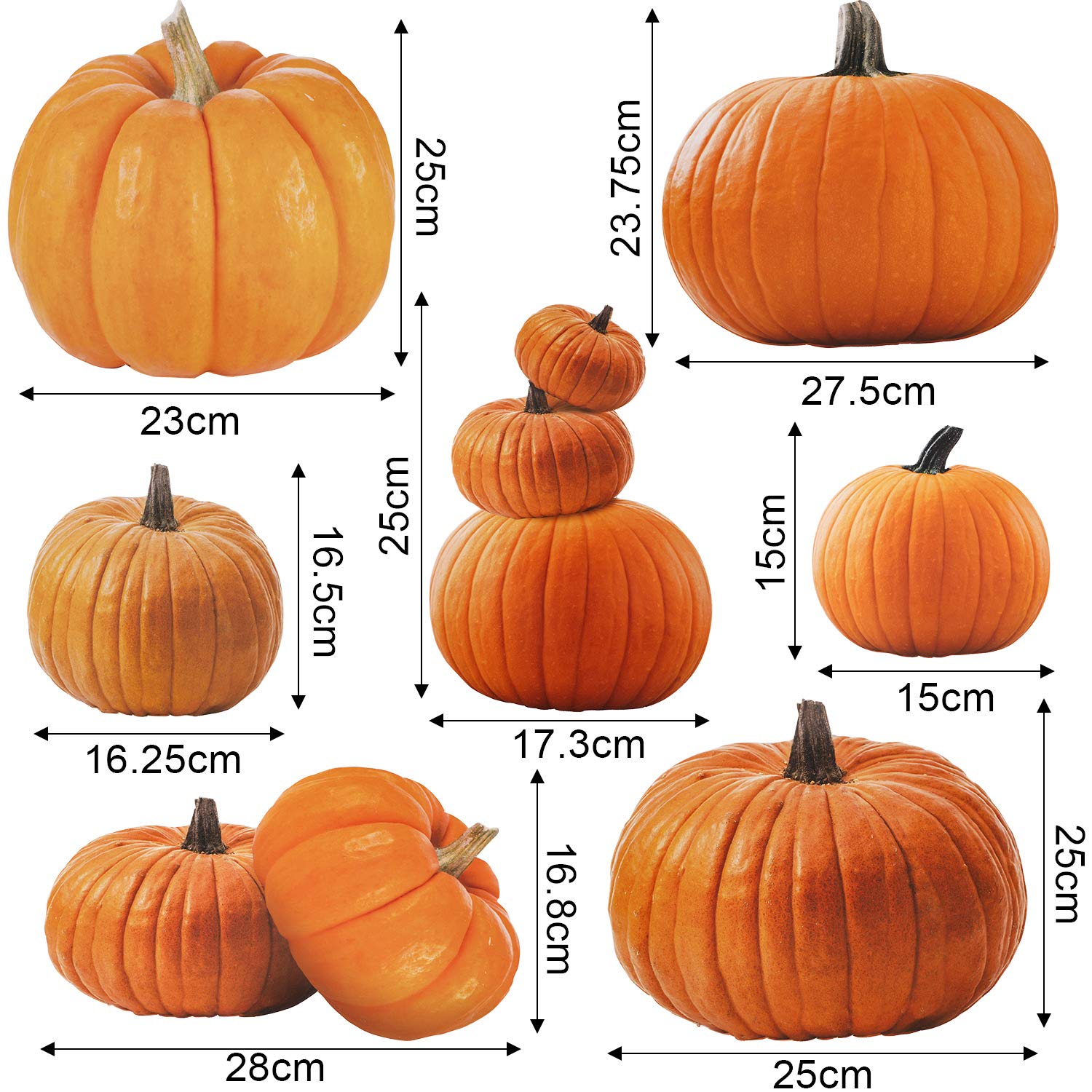 35 Pieces Pumpkin Cutouts Pumpkin Shape Cutouts for Fall Celebrations Halloween Thanksgiving Day Party Supply, 7 Designs