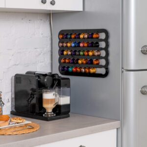 Demi's Home Magnetic Coffee Pod Holder for Nespresso Original Capsules - Suitable to be Mounted on the Fridge (Black)