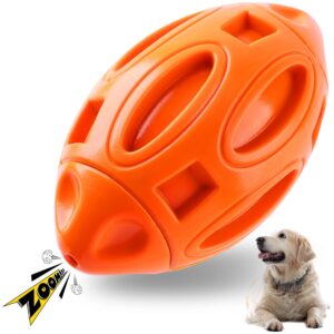 apasiri dog squeaky toys for aggressive chewers almost indestructible, dog squeaking interactive toys tough dog chew toys ball for medium and large breed, natural rubber pet toys orange