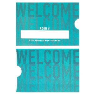 Stockroom Plus 500 Pack Hotel Key Card Envelopes, Key Sleeve for Residents, Room Card Envelope for Motel, Business, Bulk Printed Card Sleeves, Welcome Guests (Teal, 2.4x3.5 In)