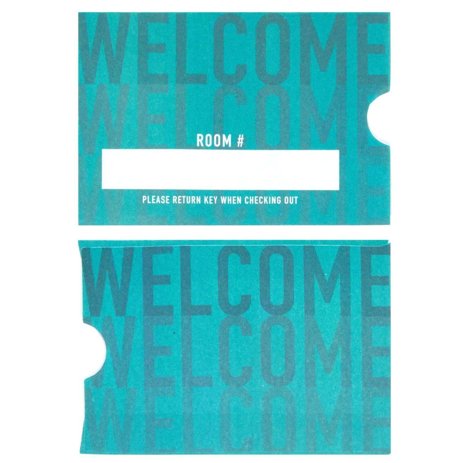 Stockroom Plus 500 Pack Hotel Key Card Envelopes, Key Sleeve for Residents, Room Card Envelope for Motel, Business, Bulk Printed Card Sleeves, Welcome Guests (Teal, 2.4x3.5 In)