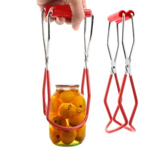 premier chef canning jar lifter-canning tongs- safely remove any size canning jar from boiling water-quality stainless steel