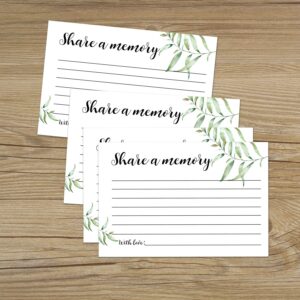 Giftideaworkshop 50 Greenery Share A Memory Cards for Celebration of Life Birthday Anniversary Memorial Funeral Graduation Bridal Shower Game, Guest Book Ideas, and Alternatives.4x6 Inches.