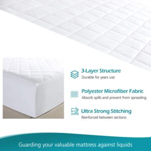 HAOK Waterproof for Water Heated Mattress Pad King Size -Diamond Quilted Down Alternative Mattress Protector Cover Fitted Up to 16” Deep Pocket