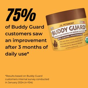 Petsmont Buddy Guard for Lumps and Bumps, Lipoma for Dogs & Cats with Organic 8 Mushroom Powder Blend Natural Dog Probiotic & Immune Support Chaga, Reishi, Lion's Mane and Turkey Tail Mushroom