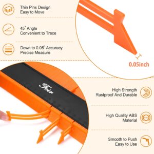 Contour Gauge Duplicator with Lock, Widen Shape Duplication Gauge Tool 5”& 10”, 2 Pack Master Outline Measuring Plastic Ruler for Corners, Woodworking Templates, Tiles and Laminate