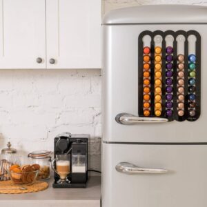 Demi's Home Magnetic Coffee Pod Holder for Nespresso Original Capsules - Suitable to be Mounted on the Fridge (Black)