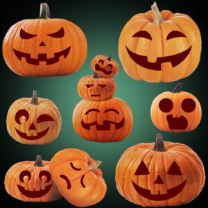 35 Pieces Pumpkin Cutouts Pumpkin Shape Cutouts for Fall Celebrations Halloween Thanksgiving Day Party Supply, 7 Designs