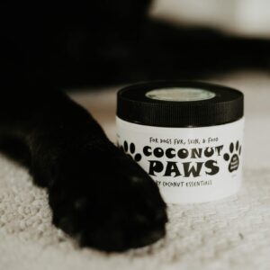 Coconut Paws Coconut Oil for Dogs Skin and Coat, Itching Relief, Hot spot Treatment, Hair Loss, aceite de Coco para Perros | w/Olive & Sunflower Oils | Vet Recommended 8oz - COCONUT ESSENTIALS