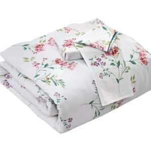 Duvet Cover Set 100% Cotton 3 Pieces(1 Piece Duvet Cover Do Not Include Filling And 2 Pieces Pillowcases) Printed Geometry Zipper Closure Soft Comfortable (Wild flower, King)