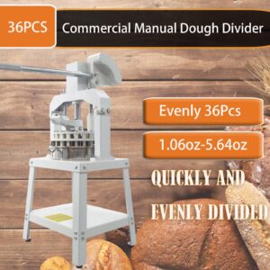 INTBUYING Manual Dough Divider Cutter Machine 36pcs Dough Dividing Cutting Machine Pastry Cutter Dough Lump Spacer Hand Press Pizza Dough Fillings Divider Stainless Steel Bakery Machine 30g-160g