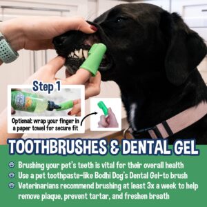 Bodhi Dog 50 Count Long Toothbrushes + 50 Count Finger Toothbrushes + Dental Gel Bundle