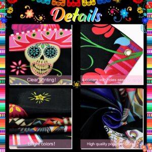 Avezano Day of The Dead Backdrop，70.8 x 43.3 Inch Mexican Dia DE Los Muertos Party Banner, Fiesta Sugar Skull Day of The Dead Banner Party Decorations Supplies