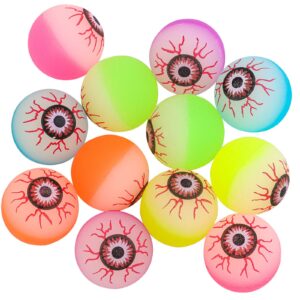 elcoho 12 pieces halloween bouncing balls glow in the dark bouncing eyeballs halloween theme eyeballs for halloween favor supplies