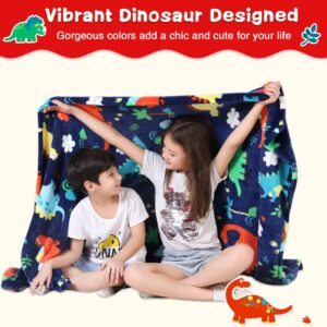 Lukeight Toddler Blanket for Boys and Girls, 380 GSM Thick Kids Blanket for Birthday Gifts, Cozy Baby Blanket, Plush Receiving Blanket (Dinosaur, 50x60 Inches)