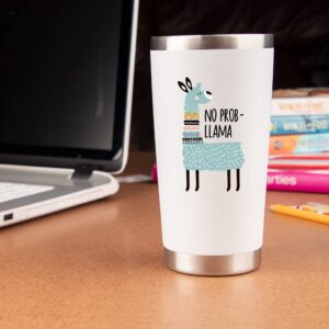 KLUBI Llama Gifts for Women - No Prob Llama Cup 20 Ounce Llama Mug Llama Decor Lama Gifts for Women Llama Tumbler Llamas Gifts Llama Mugs for Women No Probllama Tumbler Gifts for Mom from Daughter