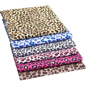 6 pieces 19 x 19 inch leopard print fabric animal leopard quilting fabric cotton patchwork squares bundle sewing craft fabric for handmade craft making supplies