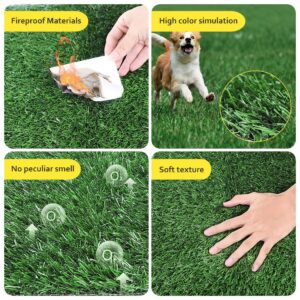 Puppy Artificial Grass Pee Pad for Dogs Potty Trianing 18 x 14 Inches, 2 Pack Replacement Pet Fake Grass Mat for Indoor Outdoor Porches Apartments, Reusable & Washable Grass Turf Mat for Dogs