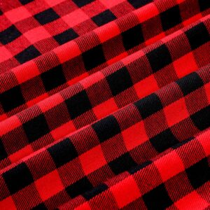 tatuo buffalo plaid fabric 56 x 36 inch christmas plaid cotton fabric checkered buffalo fabric by the yard precut patchwork sewing fabric for diy craft sewing home christmas decoration(red-black)